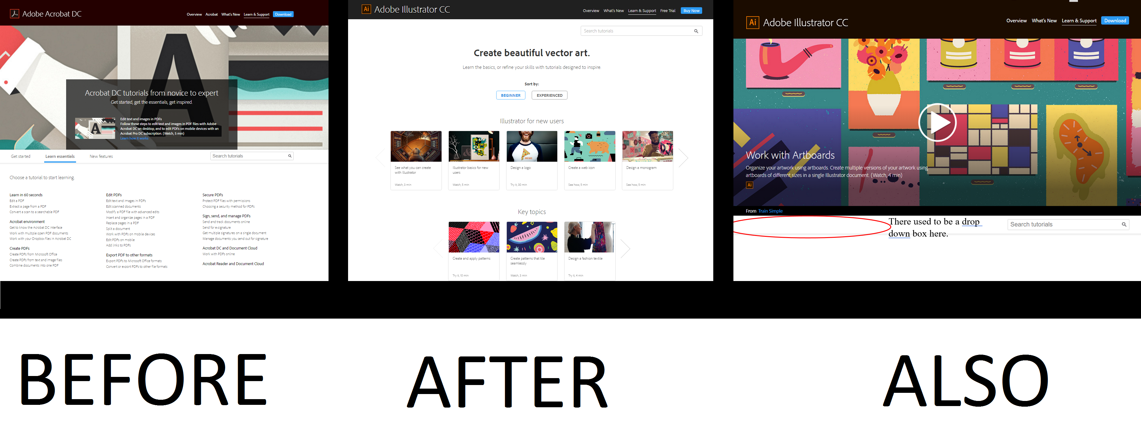 Illustrators New Tutorial pages Layout Change - Adobe Product Community - 8669171